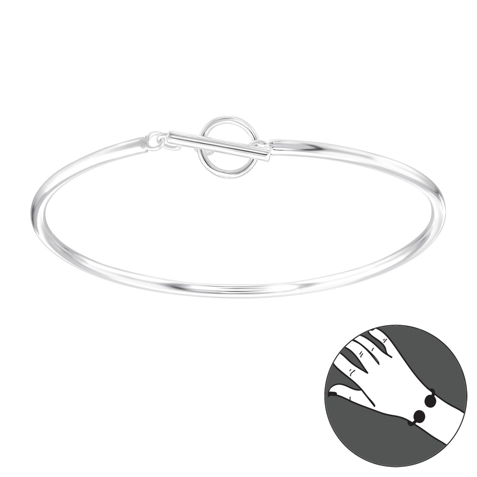 Toggle Lock Bangle - Aurum Oasis Jewellery