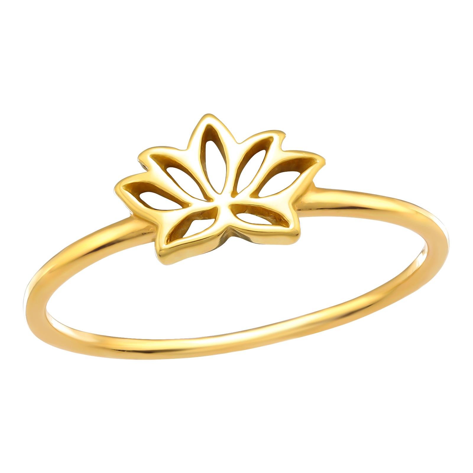 Gold Plated Lotus Ring - Aurum Oasis Jewellery