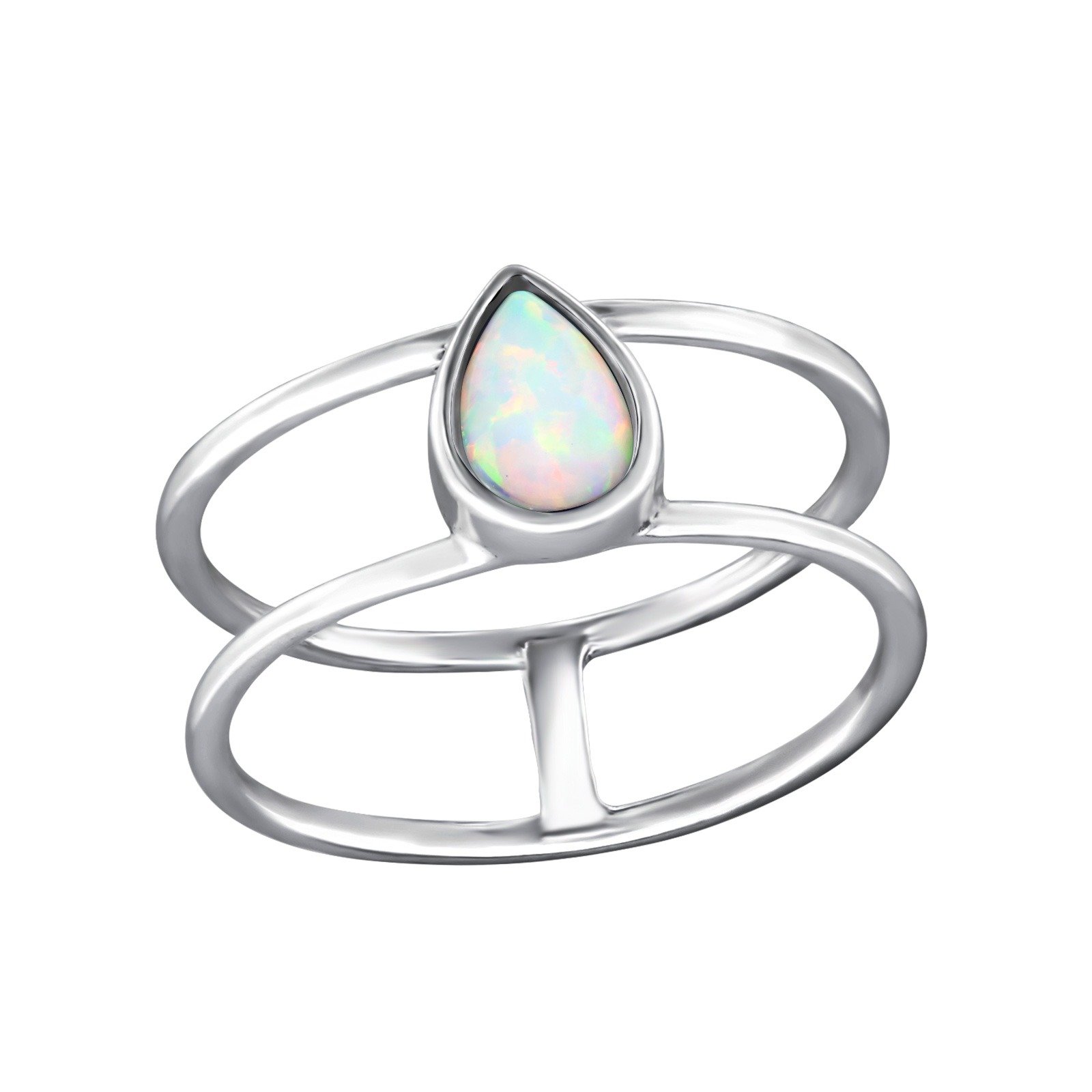 Pear Shape Fire Snow Ring - Aurum Oasis Jewellery